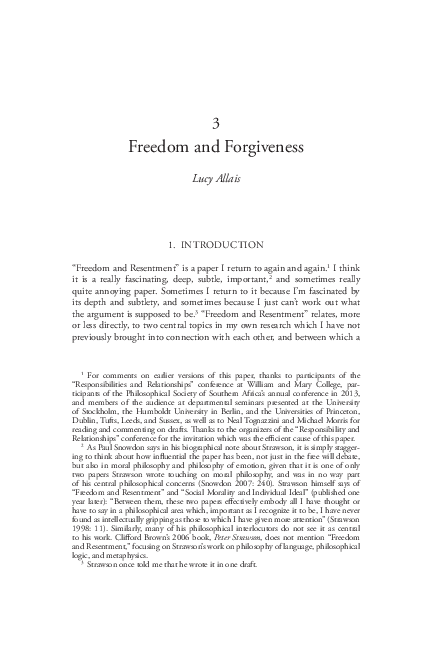 (PDF) Freedom and Forgiveness