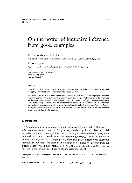 (PDF) On the power of inductive inference from good examples