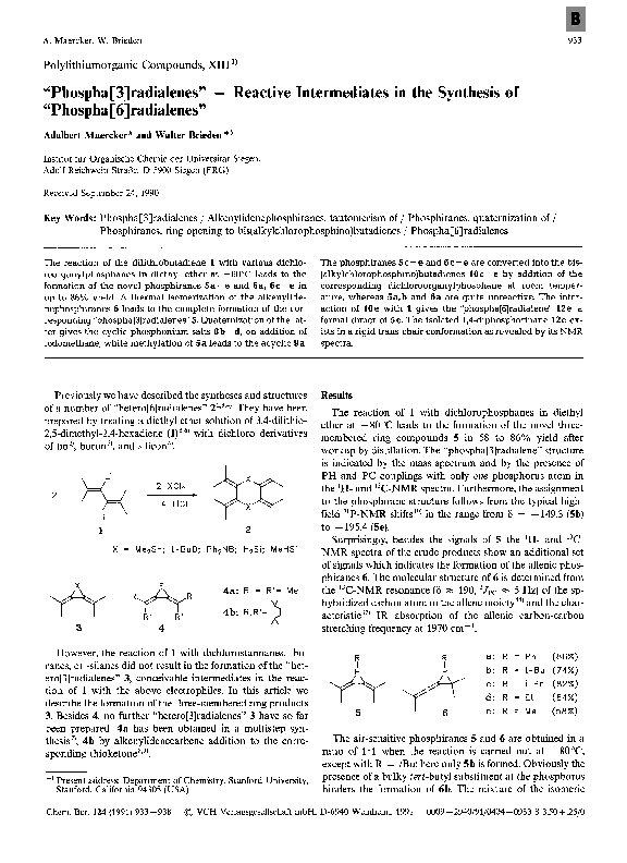 (PDF) Polylithiumorganic Compounds, XIIII. “Phospha[3]radialenes ...