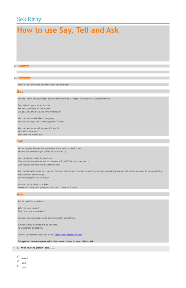 (PDF) 1, Tell and Ask