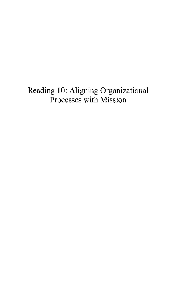 (PDF) Organizational Alignment with Mission