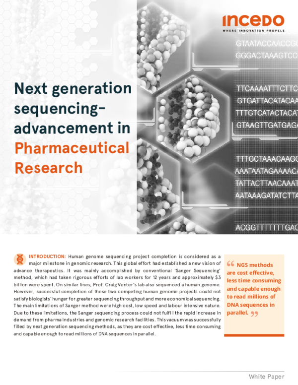(PDF) Next generation sequencing - advancement in Pharmaceutical Research