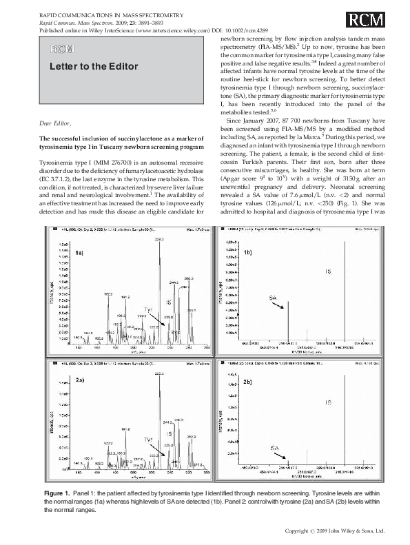 (PDF) The successful inclusion of succinylacetone as a marker of ...