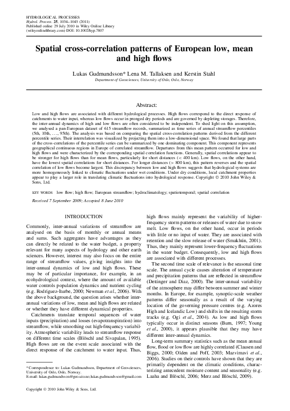 (PDF) Spatial cross-correlation patterns of European low, mean and high ...