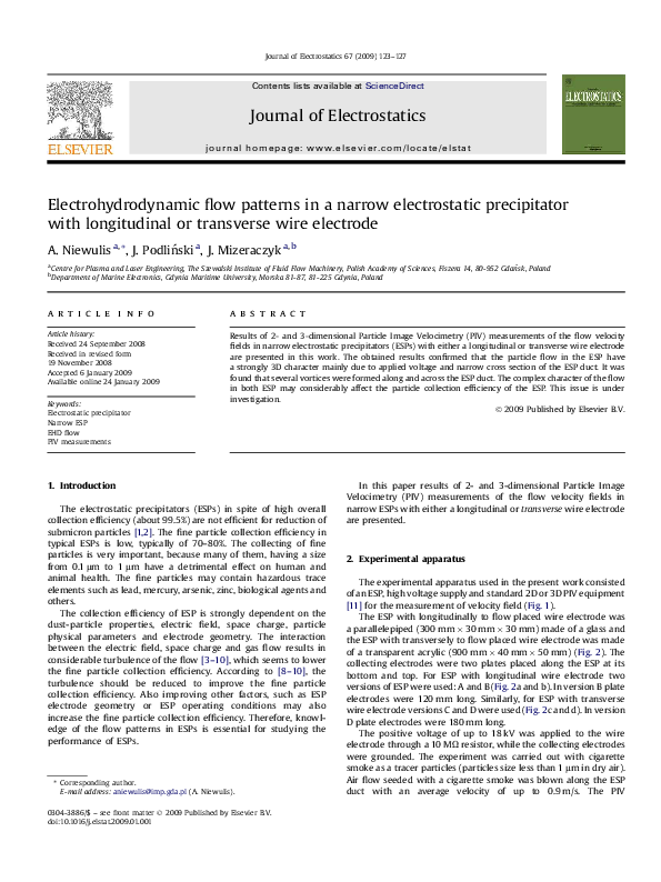 (PDF) Electrohydrodynamic flow patterns in a narrow electrostatic ...