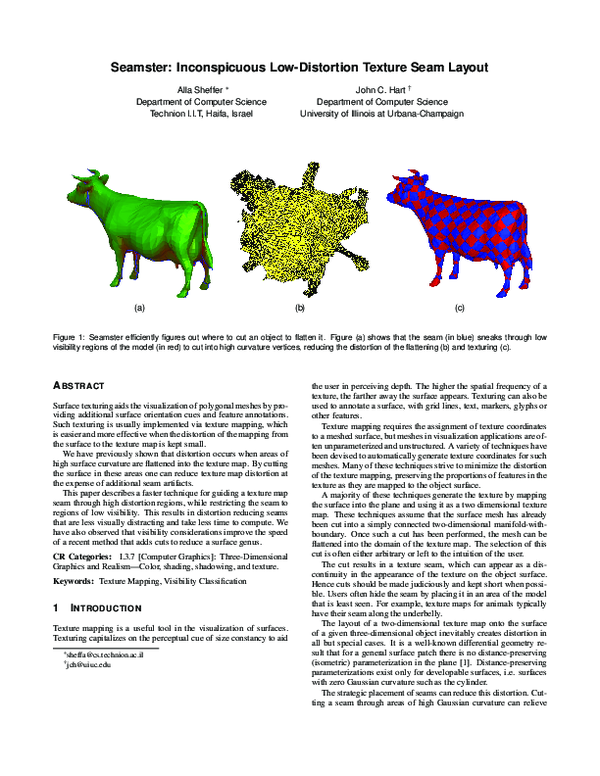 (PDF) Seamster: Inconspicuous Low-Distortion Texture Seam Layout