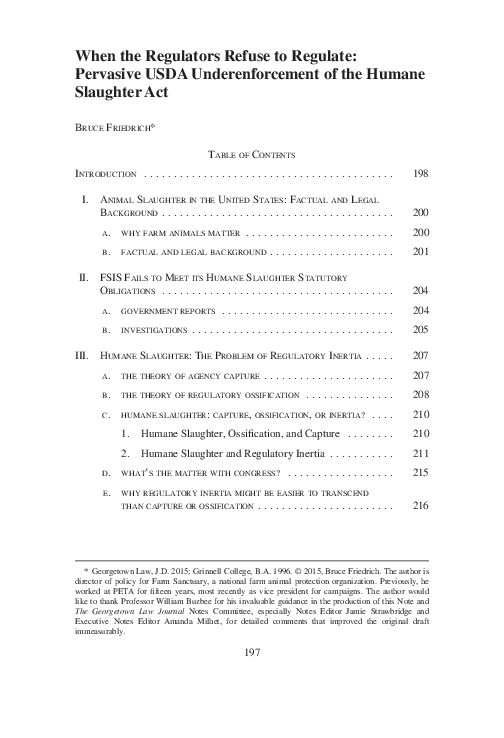 (PDF) When the Regulators Refuse to Regulate: Pervasive USDA ...
