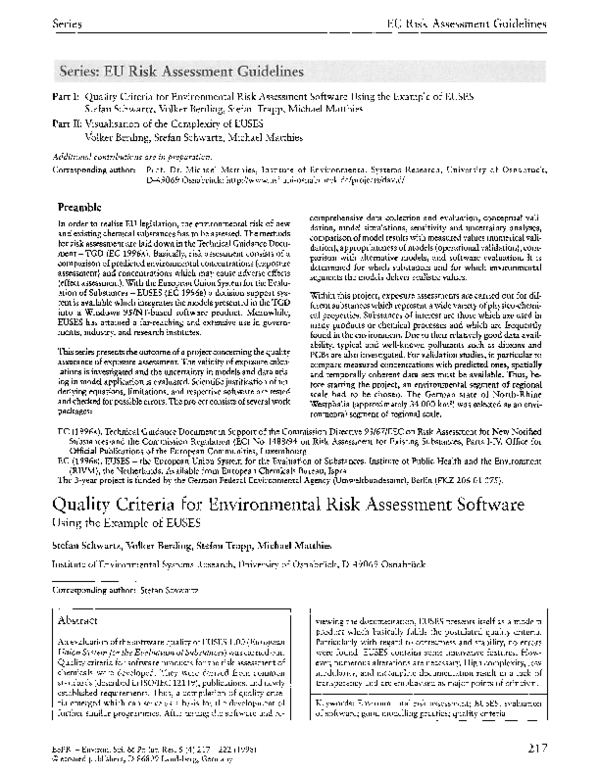 (PDF) Series: EU Risk Assessment Guidelines