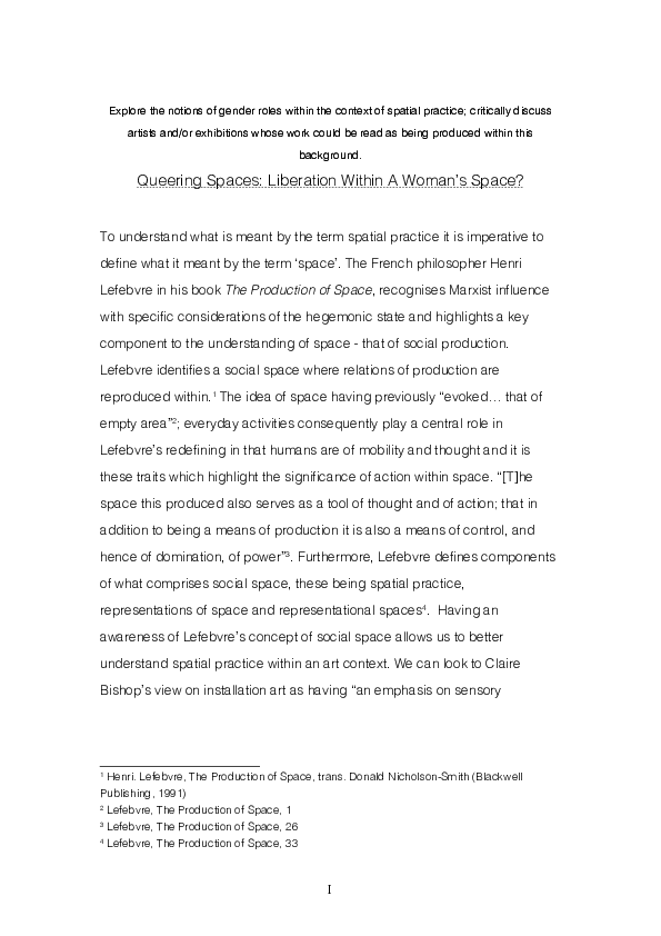 (PDF) Queering Spaces: Liberation Within A Woman’s Space?