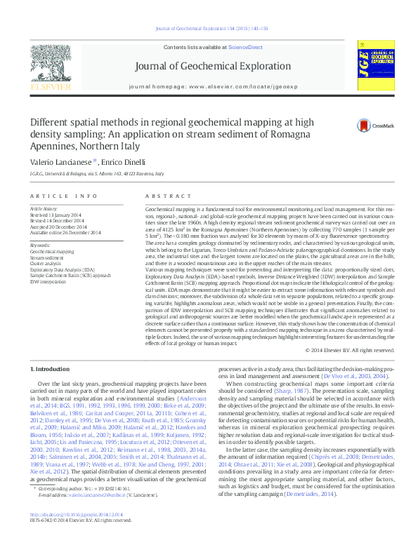 (PDF) Different spatial methods in regional geochemical mapping at high ...
