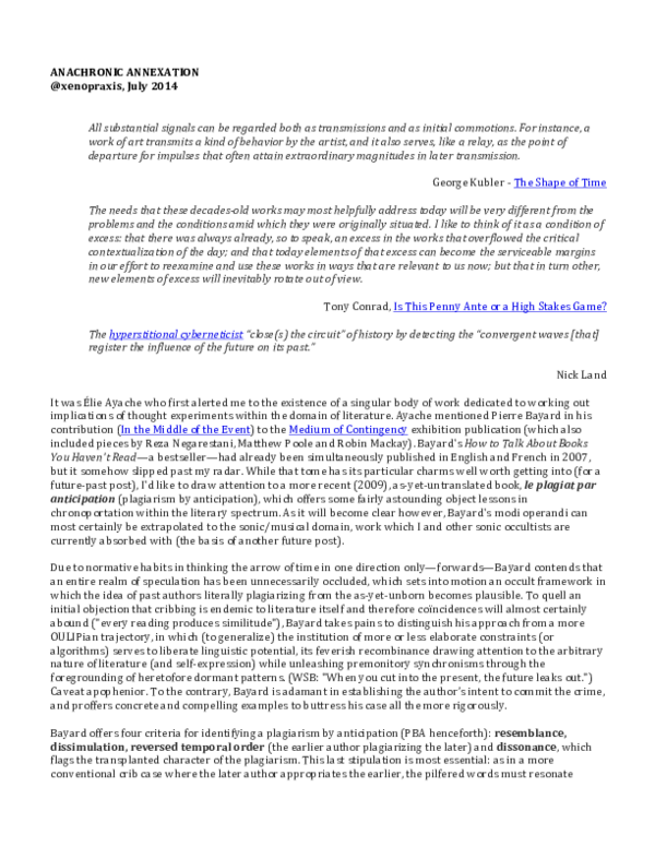 (PDF) Anachronic Annexation