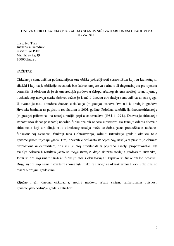 DEMOGRAFSKA OBILJE #381 JA BJELOVARSKO- -BILOGORSKE