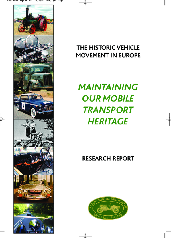 Research report. The Historic Vehicle Movement in Europe.