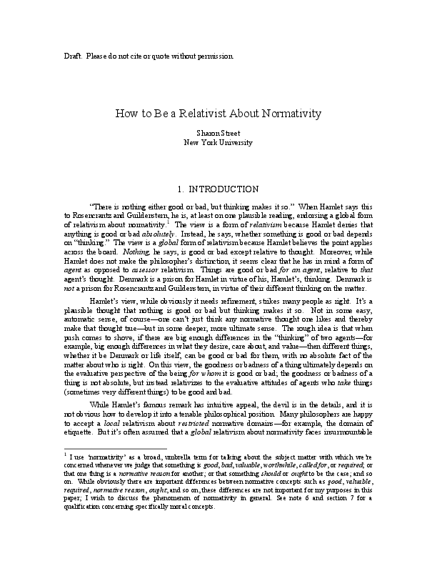 (PDF) How to Be a Relativist About Normativity