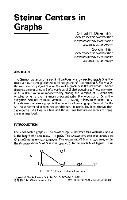 (PDF) Steiner centers in graphs