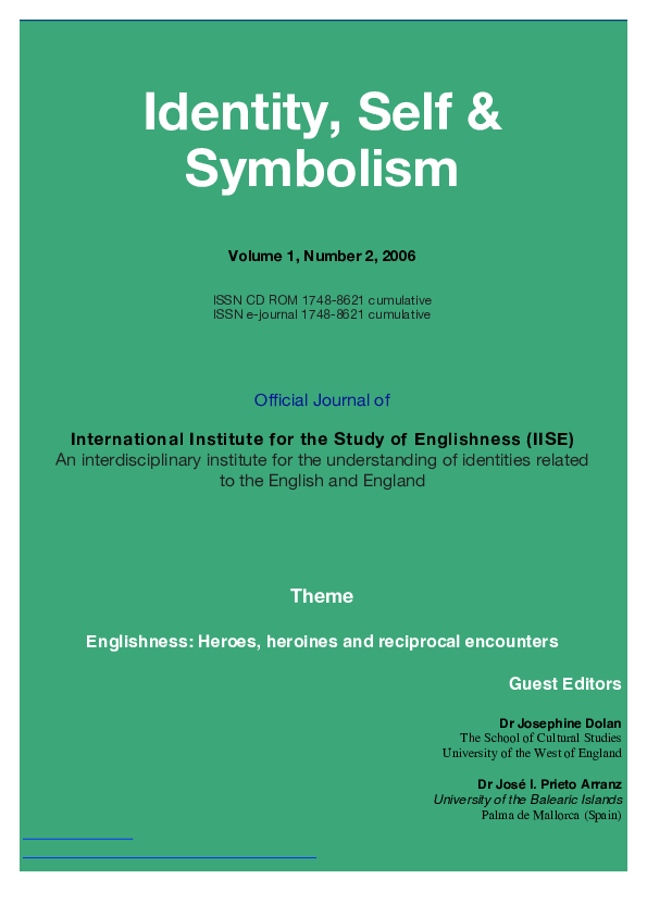 Identity, Self & Symbolism. Vol 1. No 2 of defunct journal. Full Text.