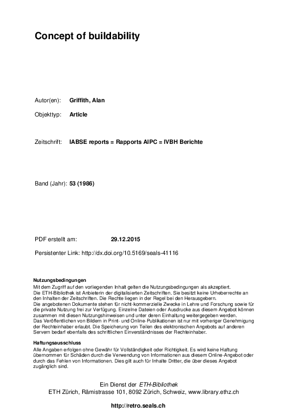 (PDF) Concept of buildability