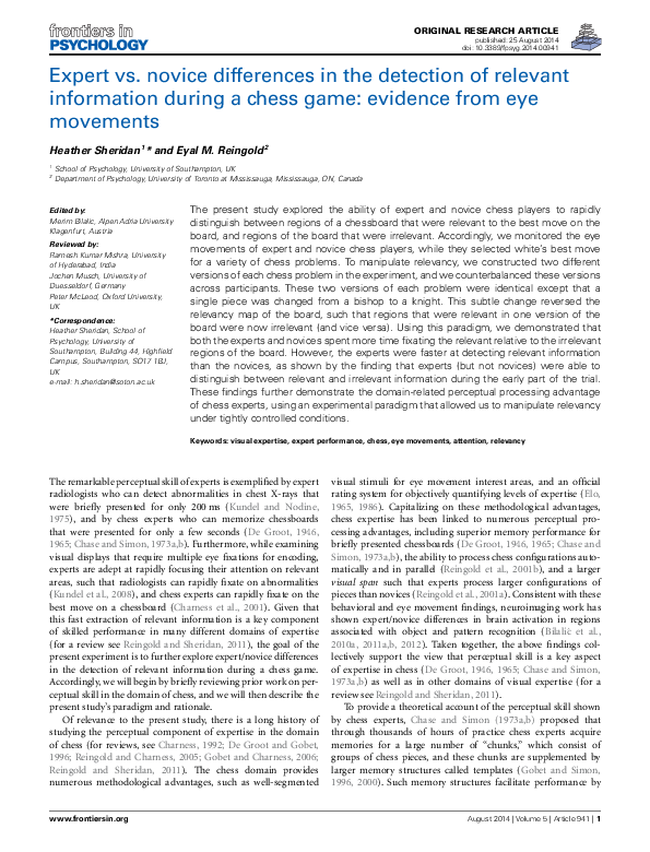 (PDF) Expert vs. novice differences in the detection of relevant ...