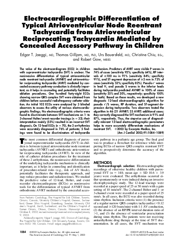 (PDF) Electrocardiographic differentiation of typical atrioventricular ...