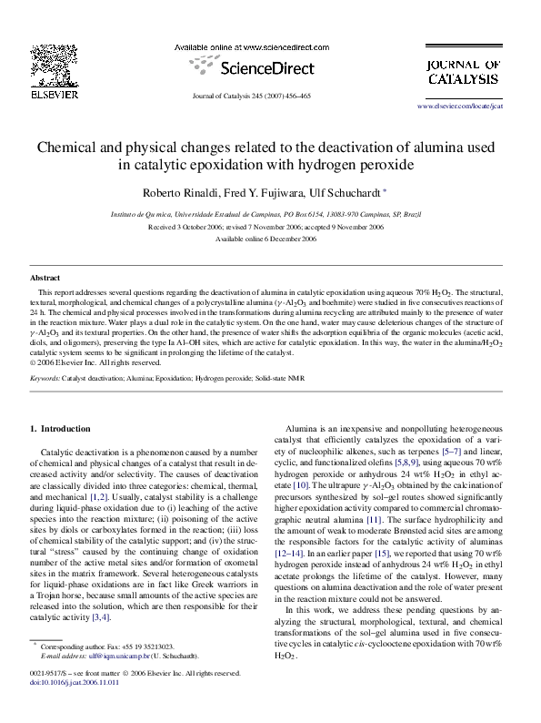 (PDF) Chemical and physical changes related to the deactivation of ...