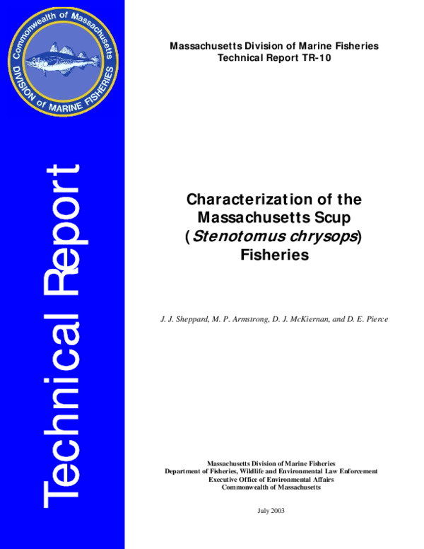 (PDF) Characterization of the Massachusetts Scup (Stenotomus chrysops ...