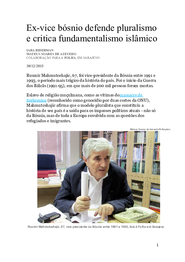 (DOC) "O fundamentalismo é uma forma de idolatria" - Entrevista com ...