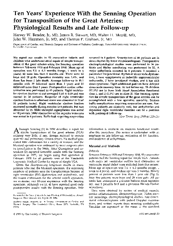 (PDF) Ten years' experience with the senning operation for ...