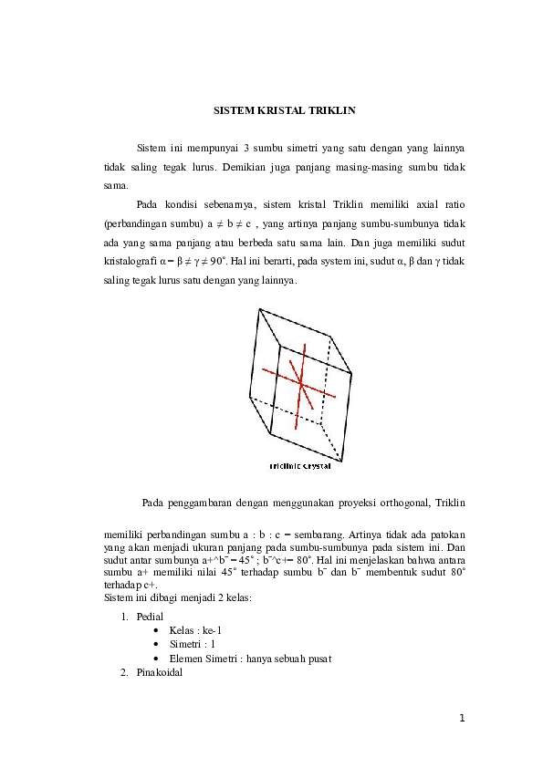(DOC) SISTEM KRISTAL TRIKLIN