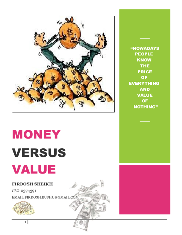 (DOC) Money vs Value