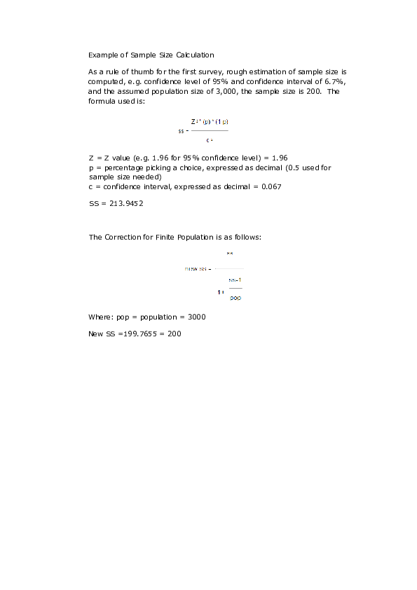 (DOC) Example of Sample Size Calculation