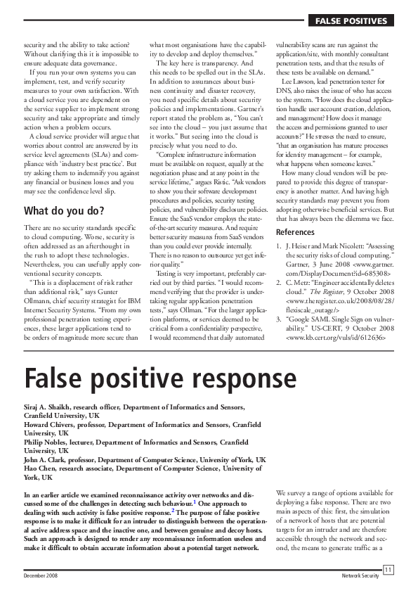 (PDF) False positive response