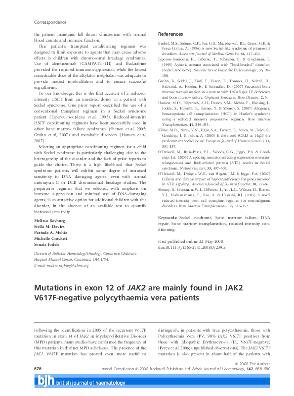(PDF) Mutations in exon 12 of JAK2 are mainly found in JAK2 V617F ...