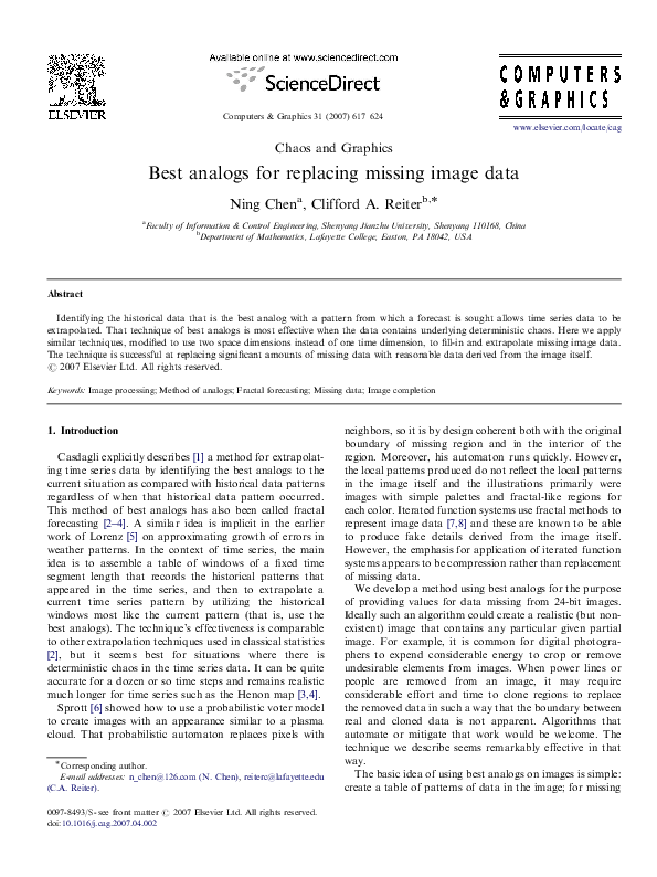 (PDF) Best analogs for replacing missing image data