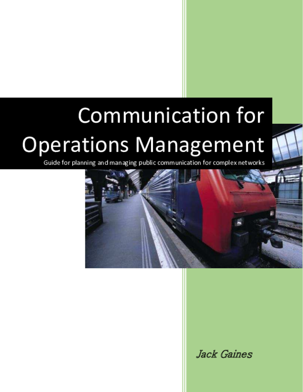 (PDF) Communication for Operations Management