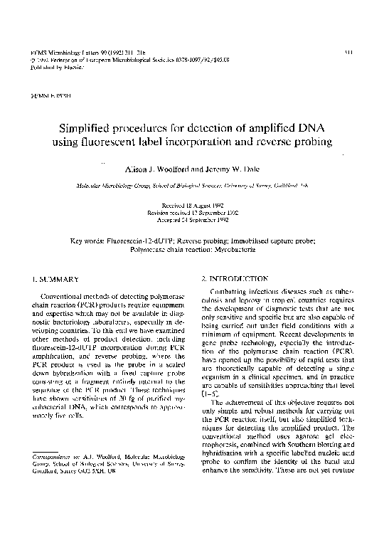 (PDF) Simplified procedures for detection of amplified DNA using ...