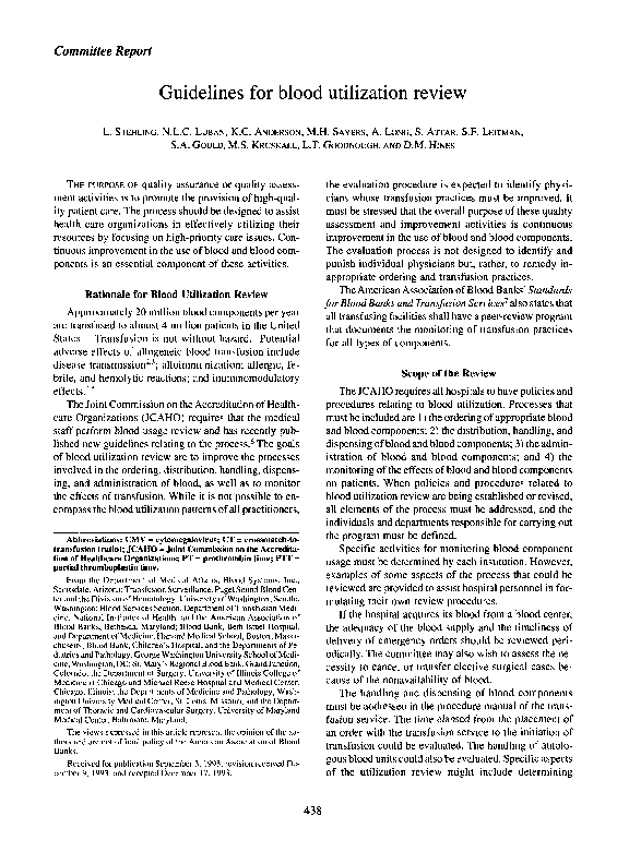 (PDF) Guidelines for blood utilization review