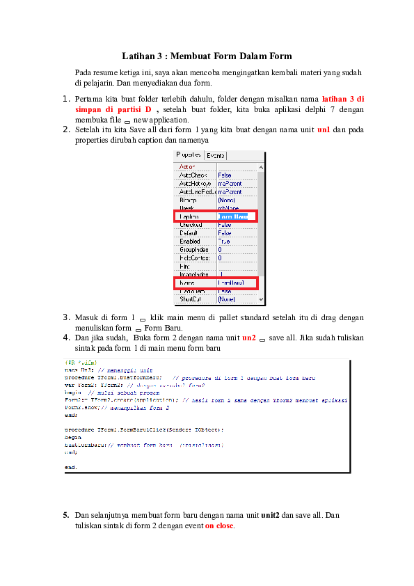 (DOC) Membuat Form Dalam Form Delphi 7 | hera wijaya - Academia.edu