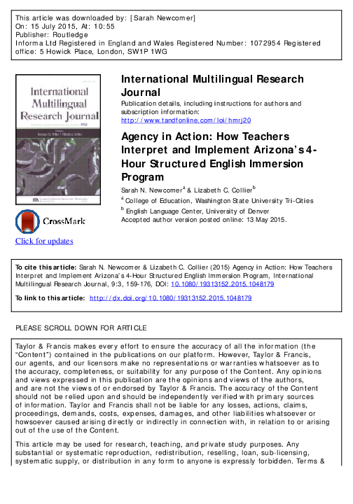 (PDF) Agency in Action: How Teachers Interpret and Implement Arizona’s ...