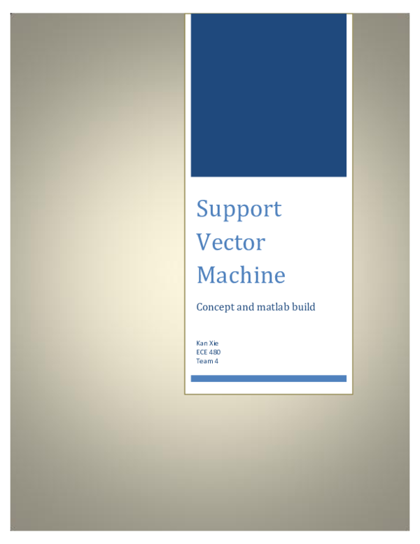 Support Vector Machine Using Matlab