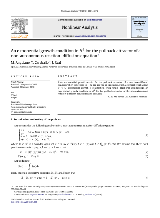 (PDF) An exponential growth condition in for the pullback attractor of a non-autonomous reaction ...