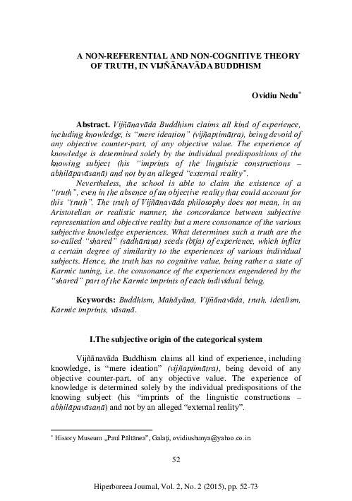 (PDF) A Non-referential and Non-Cognitive Theory of Truth, in ...