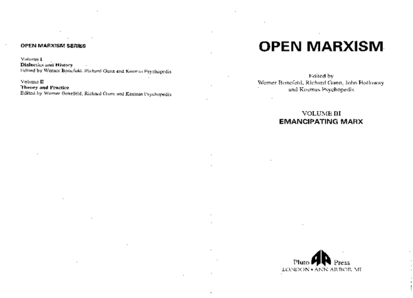 (PDF) Open Marxism vol. III: Emancipating Marx