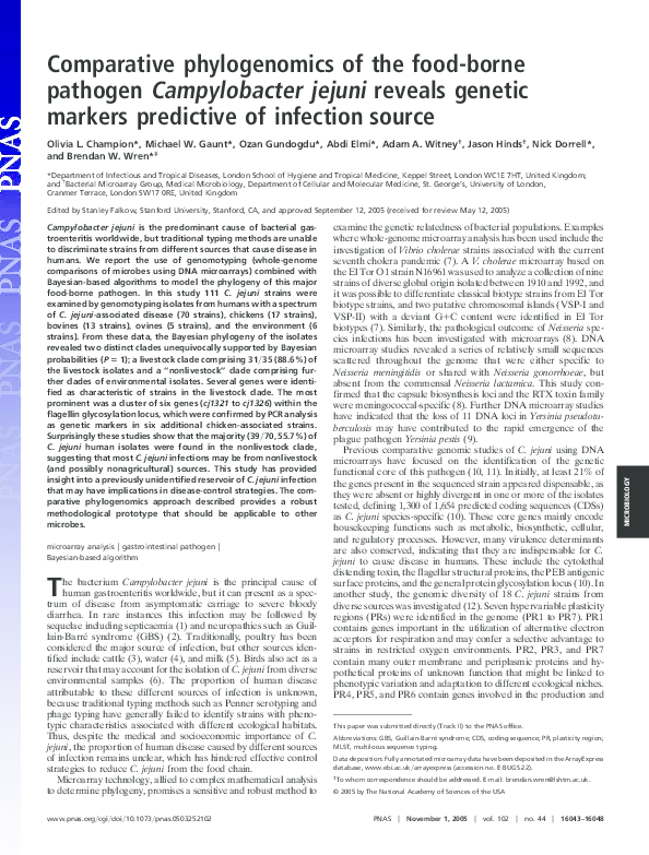 (PDF) Comparative phylogenomics of the food-borne pathogen ...