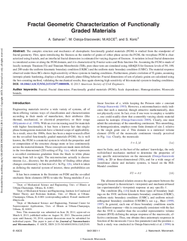 (PDF) Fractal geometric characterization of functionally graded materials | Ankit Saharan and ...