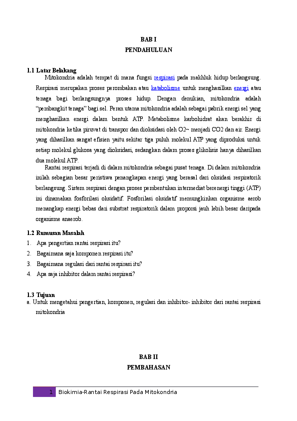 (DOC) Biokimia-Rantai Respirasi Pada Mitokondria