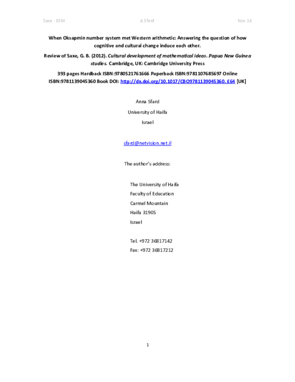 (PDF) When Oksapmin number system met Western arithmetic: Answering the ...