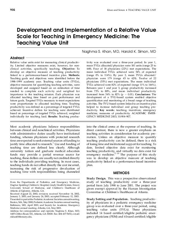 (PDF) Development and Implementation of a Relative Value Scale for ...