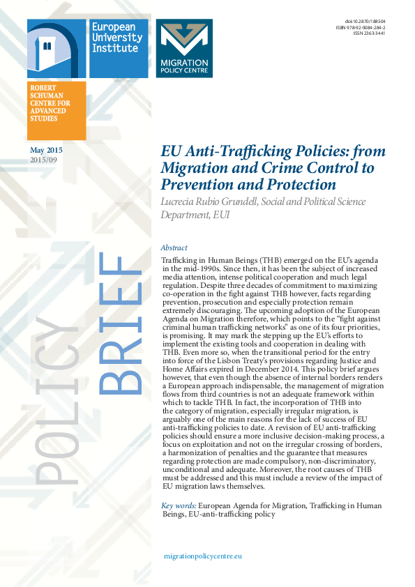 (PDF) MPC Policy Brief: EU anti-trafficking policies : from migration ...