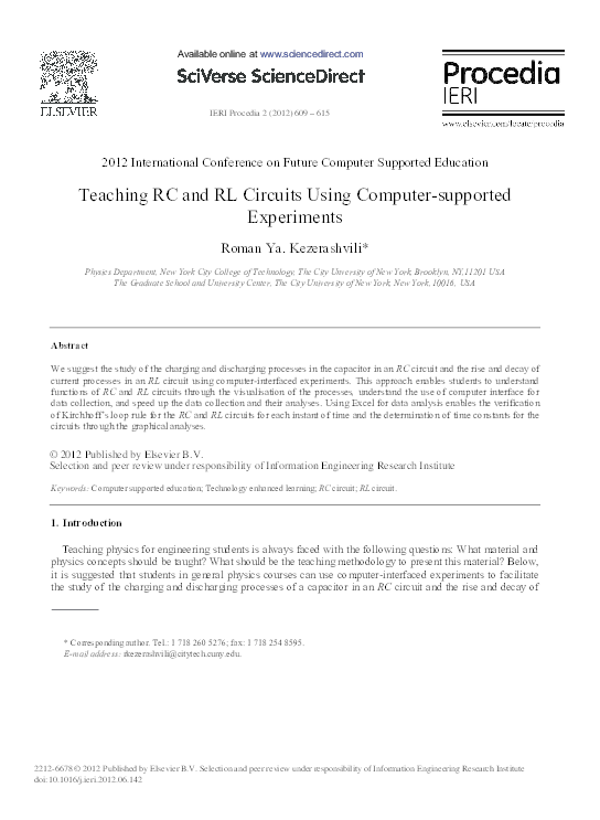 Teaching RC and RL circuits using computer-supported experiment