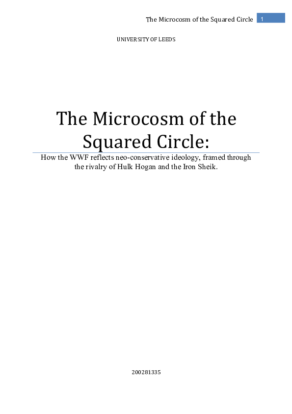 (PDF) The Microcosm of the Squared Circle: How the WWF Reflects ...